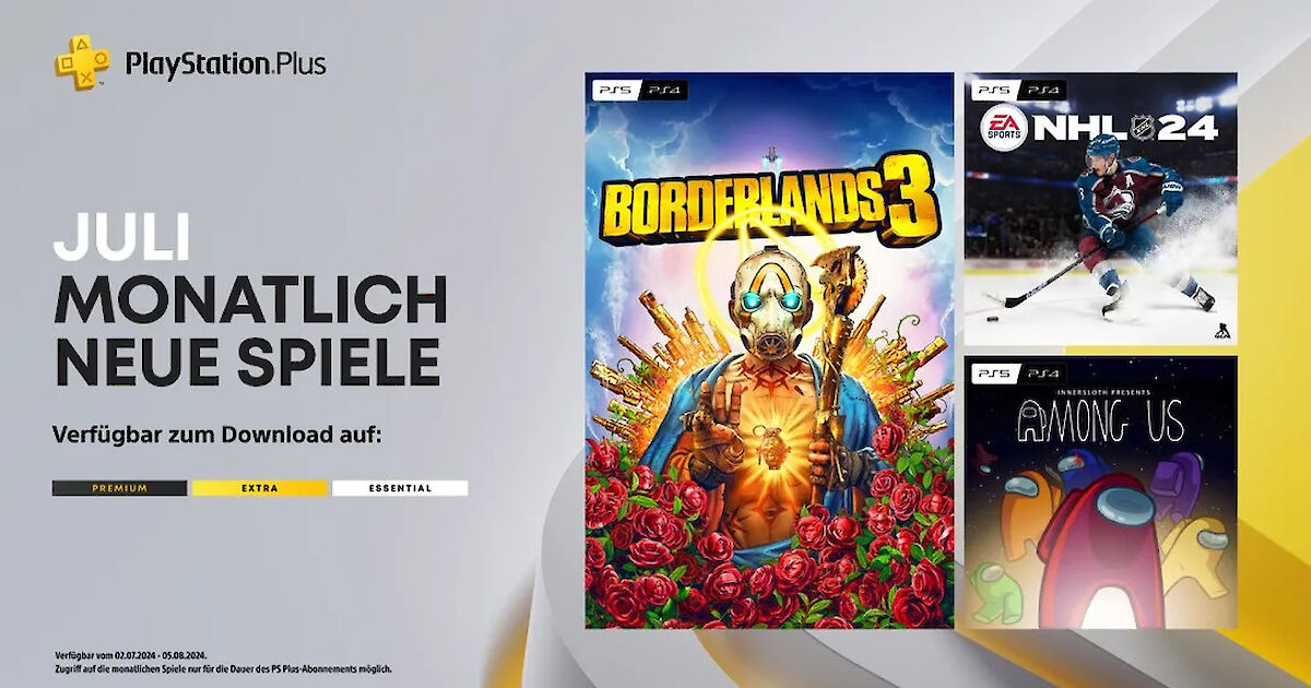 Neue PlayStation Plus Essentials im Juli: Borderlands 3, NHL 24 und ...